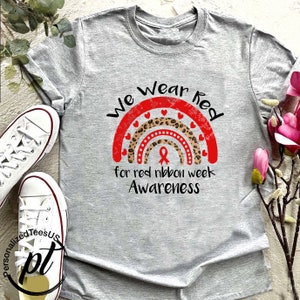 We Wear Red, Red Ribbon Awareness, Health Awareness, Red Ribbon Shirt ...
