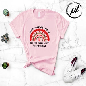 We Wear Red, Red Ribbon Awareness, Health Awareness, Red Ribbon Shirt ...