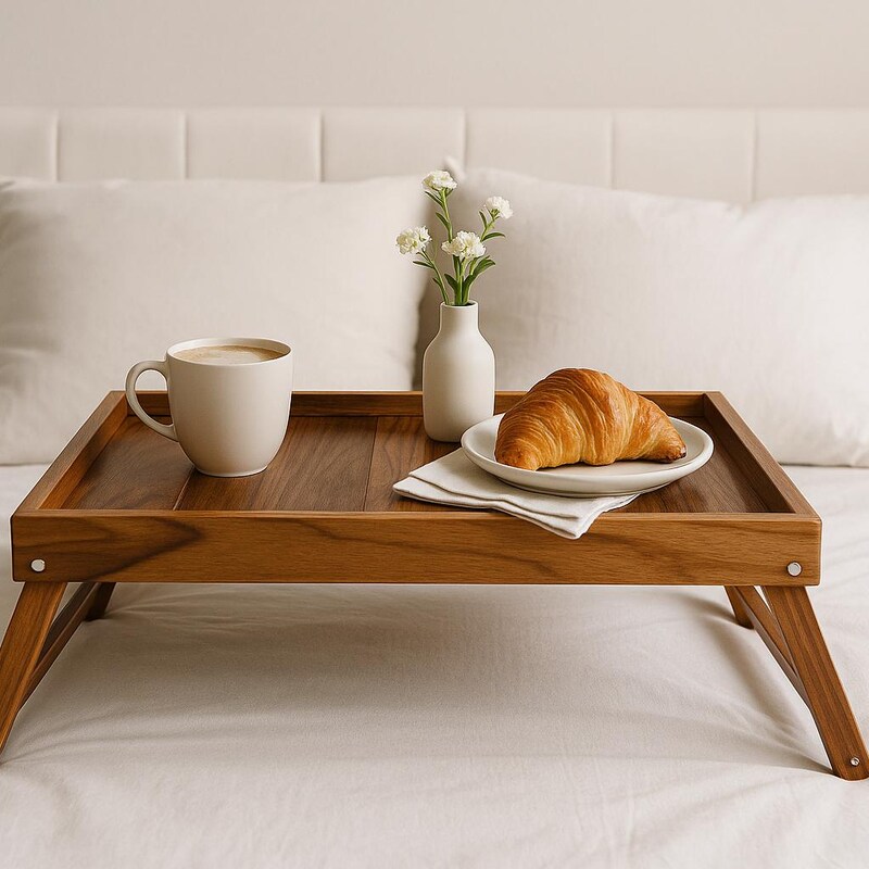 Teak Wood Bed Tray Table - Etsy