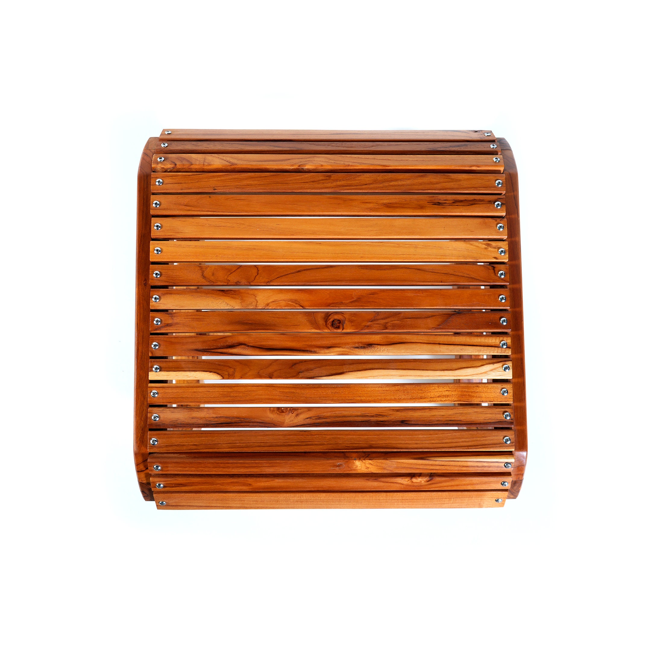 Natural Teak Wood Designed Outdoor Small Bench / Side Table 23.6x19 ...