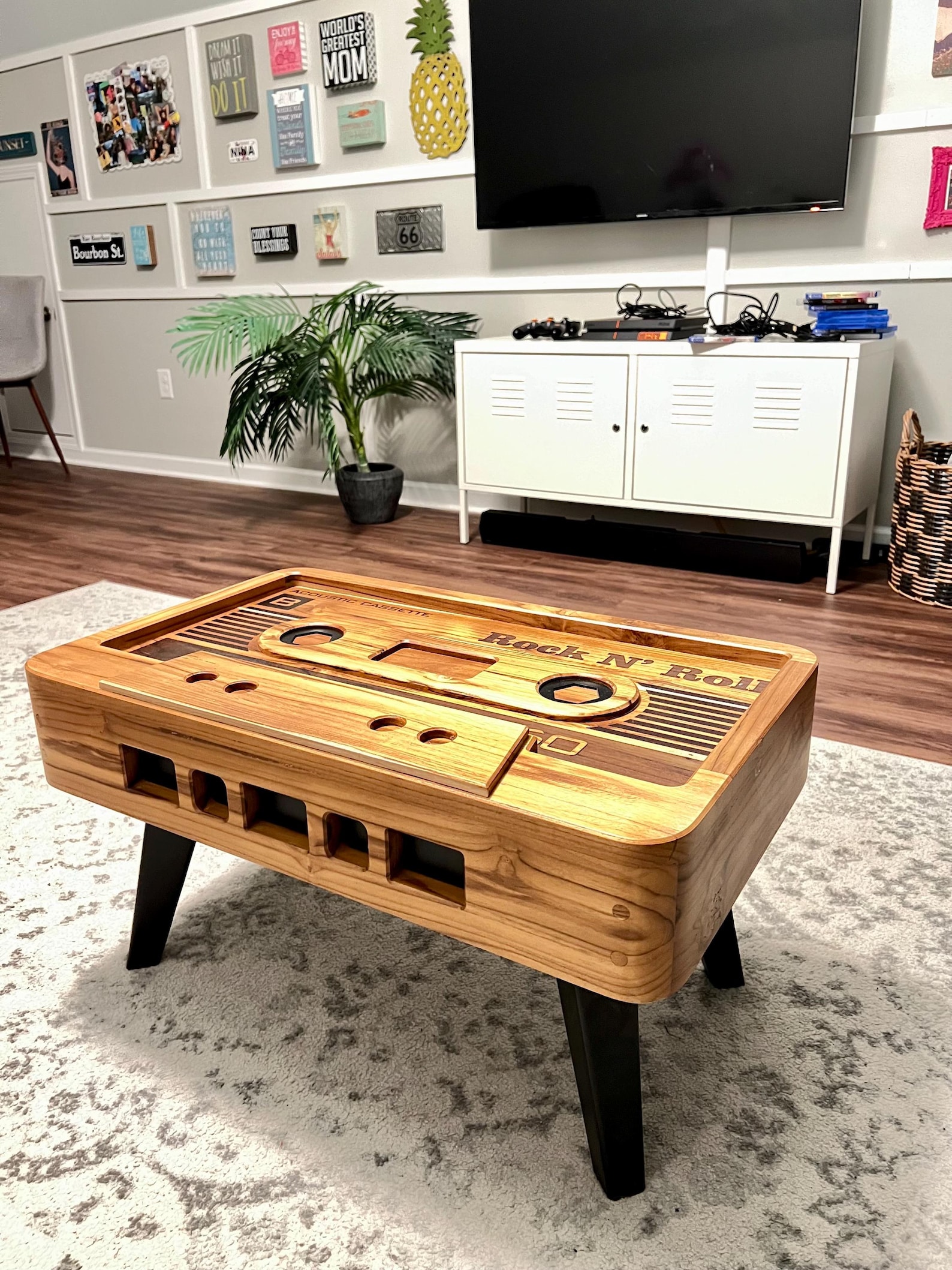 Retro Wooden Furniture Cassete TDK Coffee Table | Midcentury Coffee ...