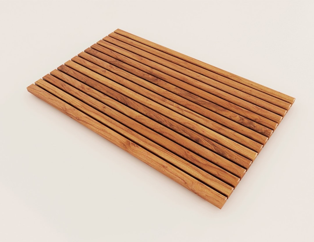 Large Teak Wood Shower/bath Mat - Pool/ Sauna/boat Mat - Non Slip- We ...
