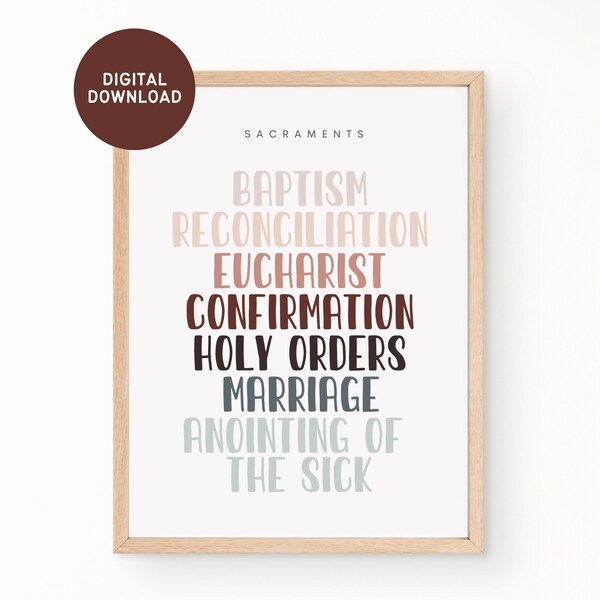 Catholic Poster 7 Sacraments - Etsy