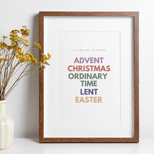Liturgical Seasons Poster, Catholic Printable, Back to School, Catholic ...