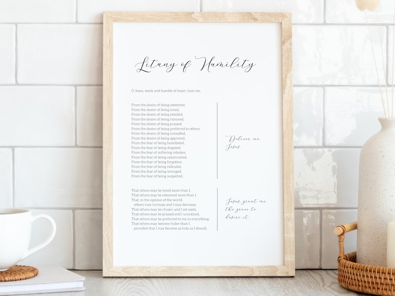 Litany of Humility Printable, Catholic Prayer Print, Homeschool Poster ...
