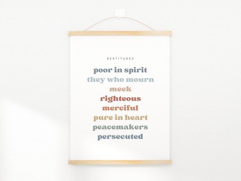 Beatitudes Printable Christian Poster Catholic Classroom Christian ...