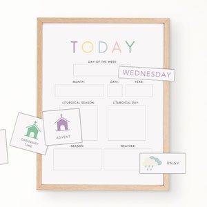 Catholic Morning Board | Daily Calendar | Homeschool Printable | Circle ...