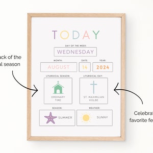 Catholic Morning Board | Daily Calendar | Homeschool Printable | Circle ...