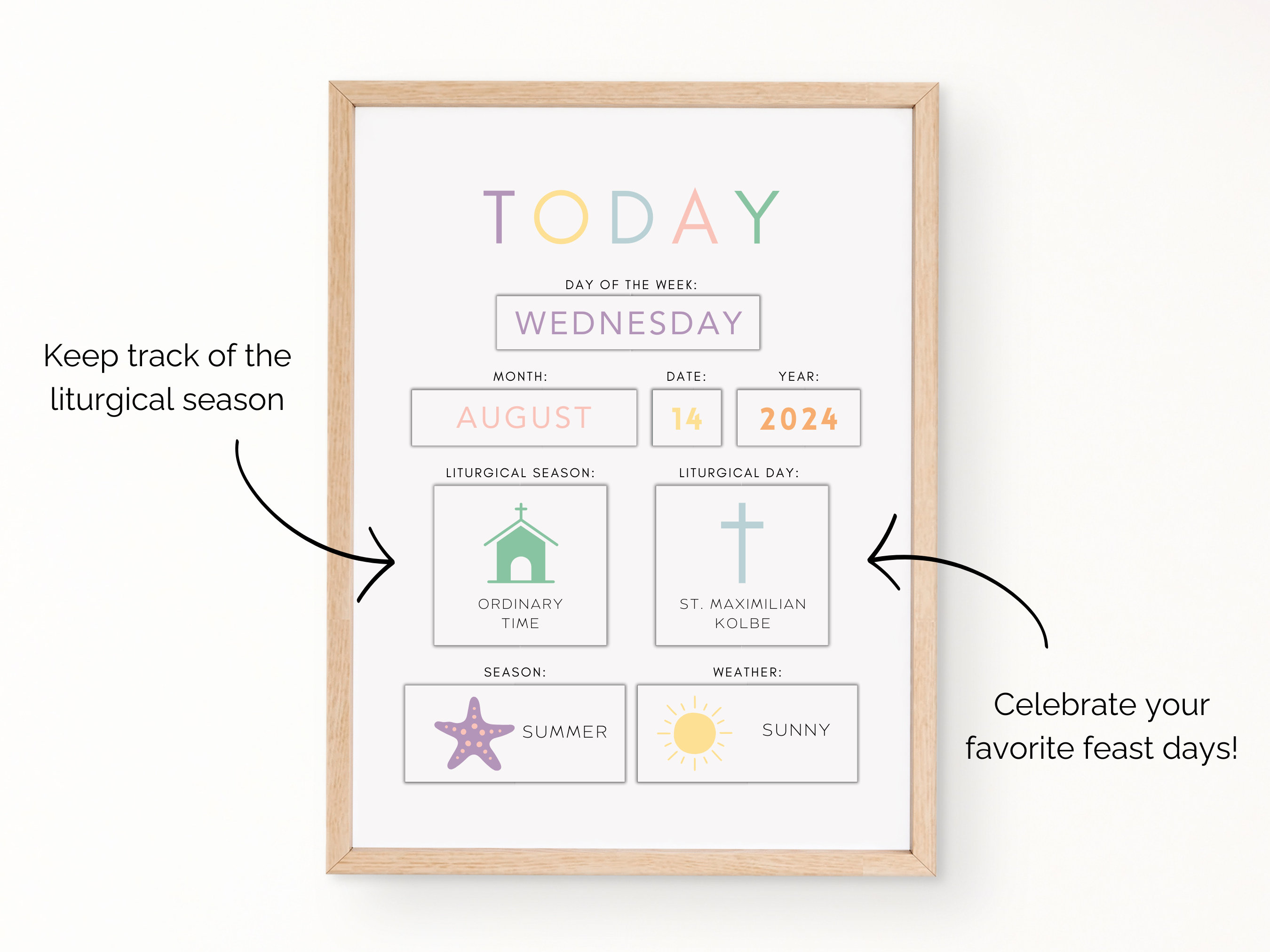 Catholic Morning Board | Daily Calendar | Homeschool Printable | Circle ...