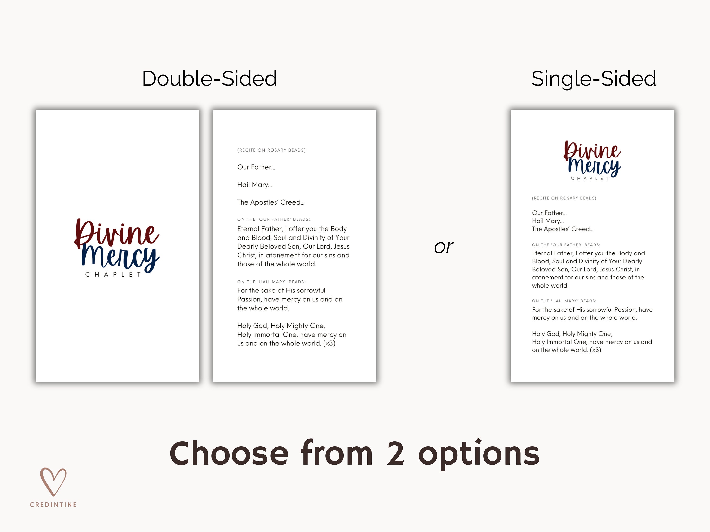 Chaplet of Divine Mercy Printable Catholic Prayer Card St. Faustina ...