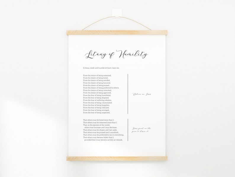 Litany of Humility Printable Catholic Prayer Print - Etsy