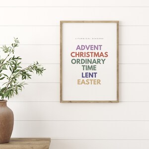 Liturgical Seasons Poster, Catholic Printable, Back to School, Catholic ...