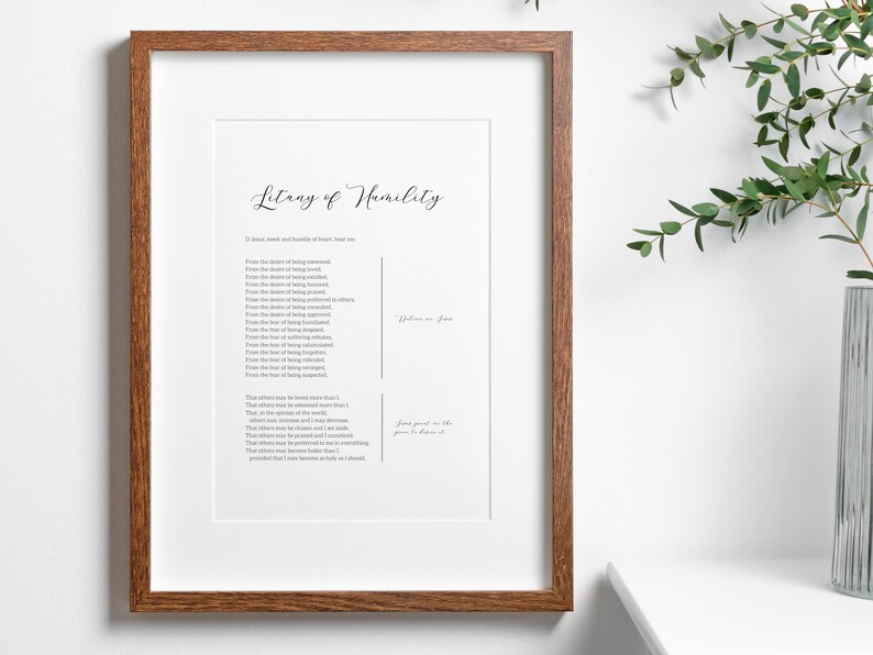 Litany of Humility Printable Catholic Prayer Print - Etsy