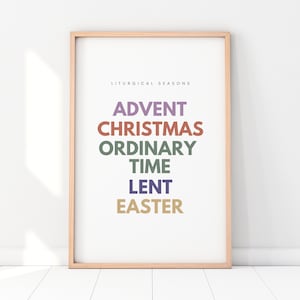 Liturgical Seasons Poster, Catholic Printable, Back to School, Catholic ...