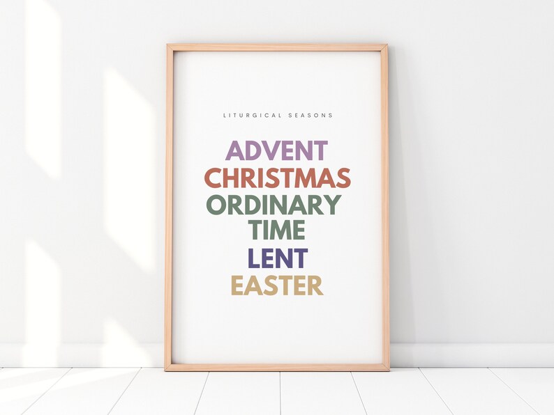 Liturgical Seasons Poster, Catholic Printable, Back to School, Catholic ...