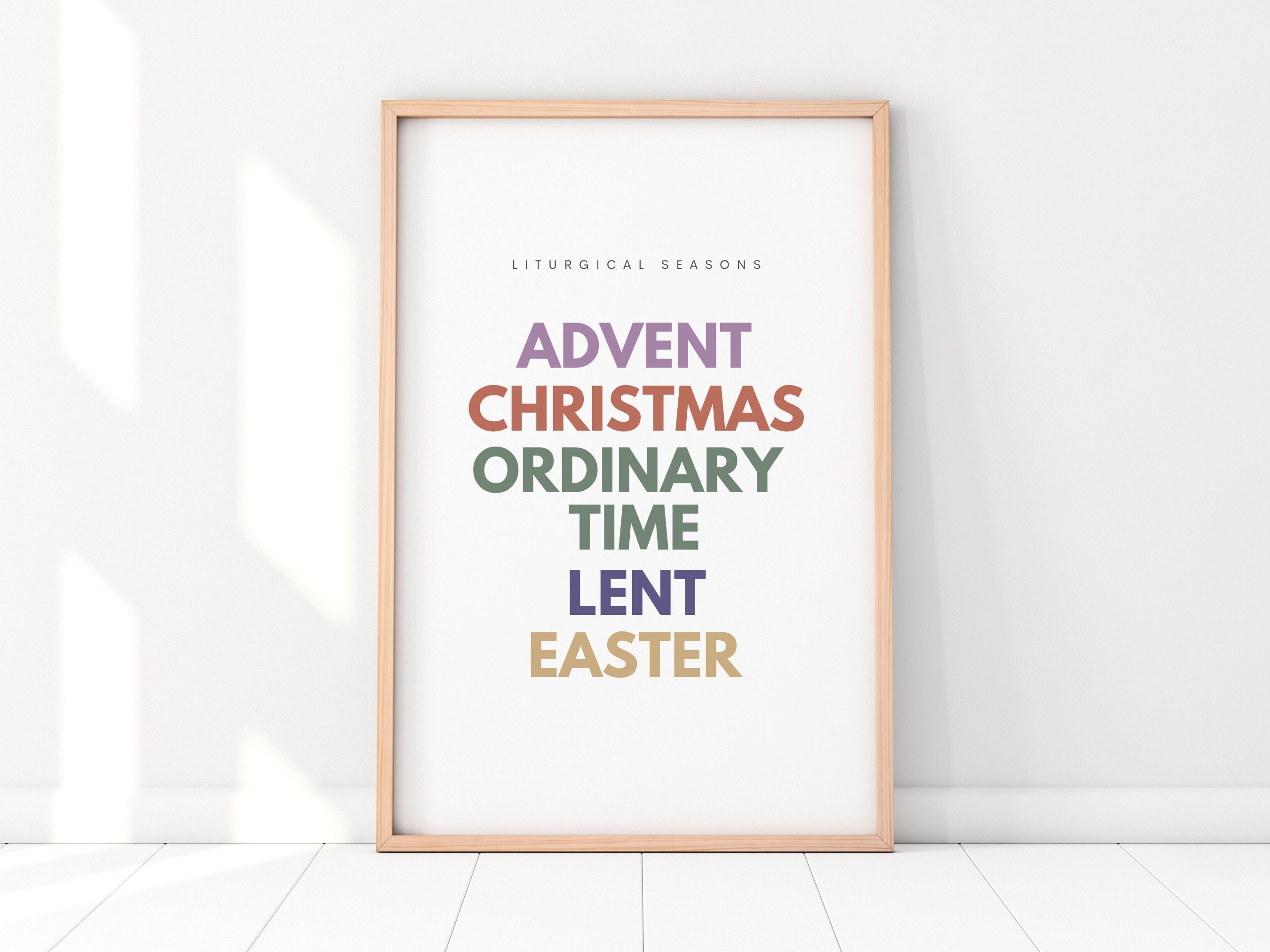 Liturgical Seasons Poster, Catholic Printable, Back to School, Catholic ...