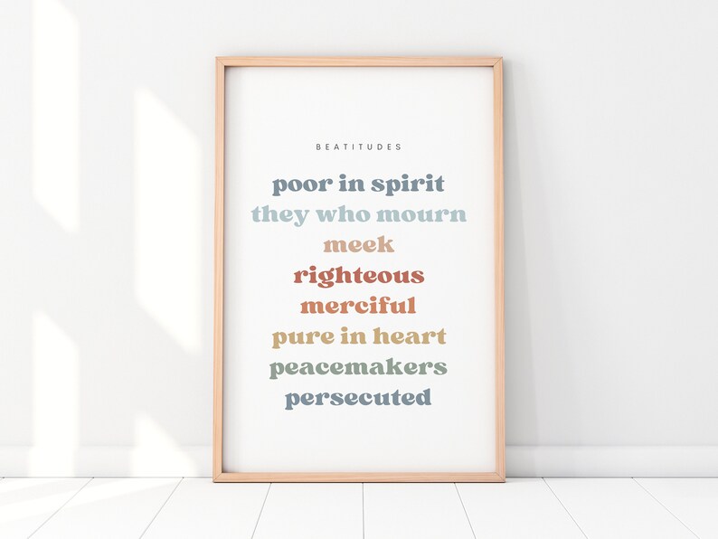 Beatitudes Printable Christian Poster Catholic Classroom Christian ...