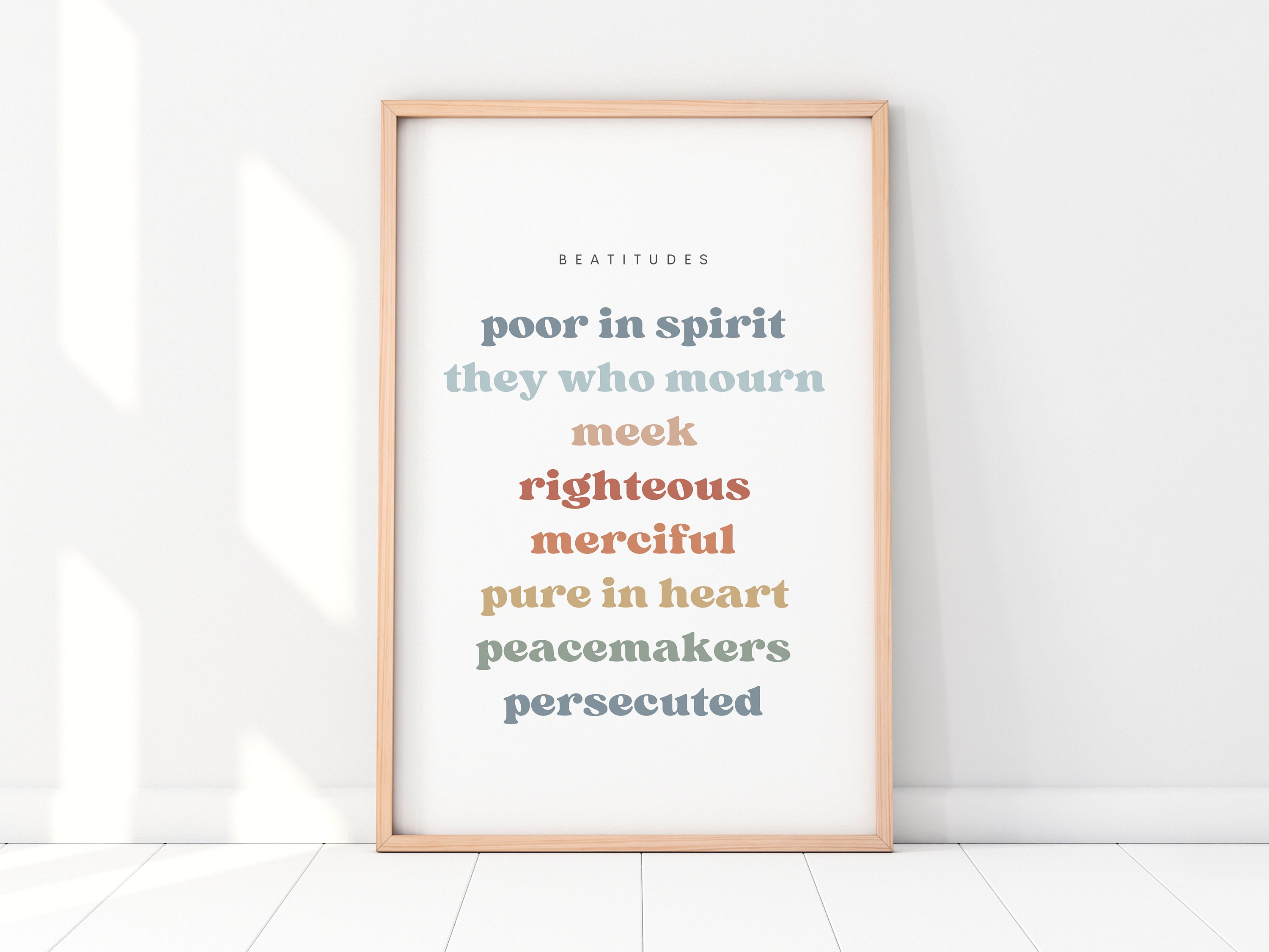 Beatitudes Printable Christian Poster Catholic Classroom Christian ...