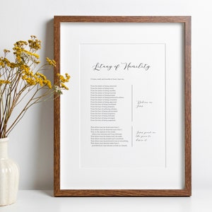 Litany of Humility Printable, Catholic Prayer Print, Homeschool Poster ...