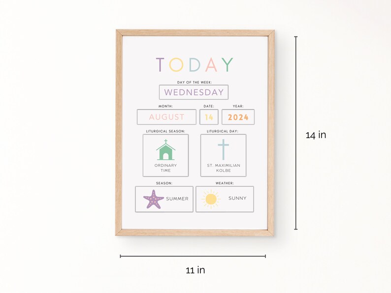 Catholic Morning Board | Daily Calendar | Homeschool Printable | Circle ...