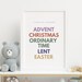 Liturgical Seasons Poster, Catholic Printable, Back to School, Catholic ...