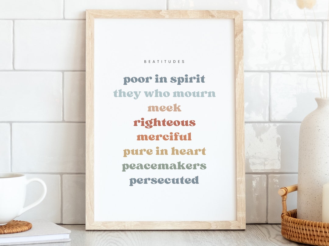Beatitudes Printable Christian Poster Catholic Classroom Christian ...