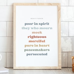 Beatitudes Printable Christian Poster Catholic Classroom Christian ...
