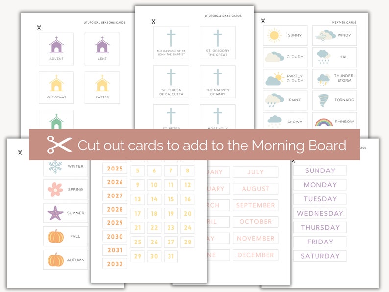 Catholic Morning Board | Daily Calendar | Homeschool Printable | Circle ...