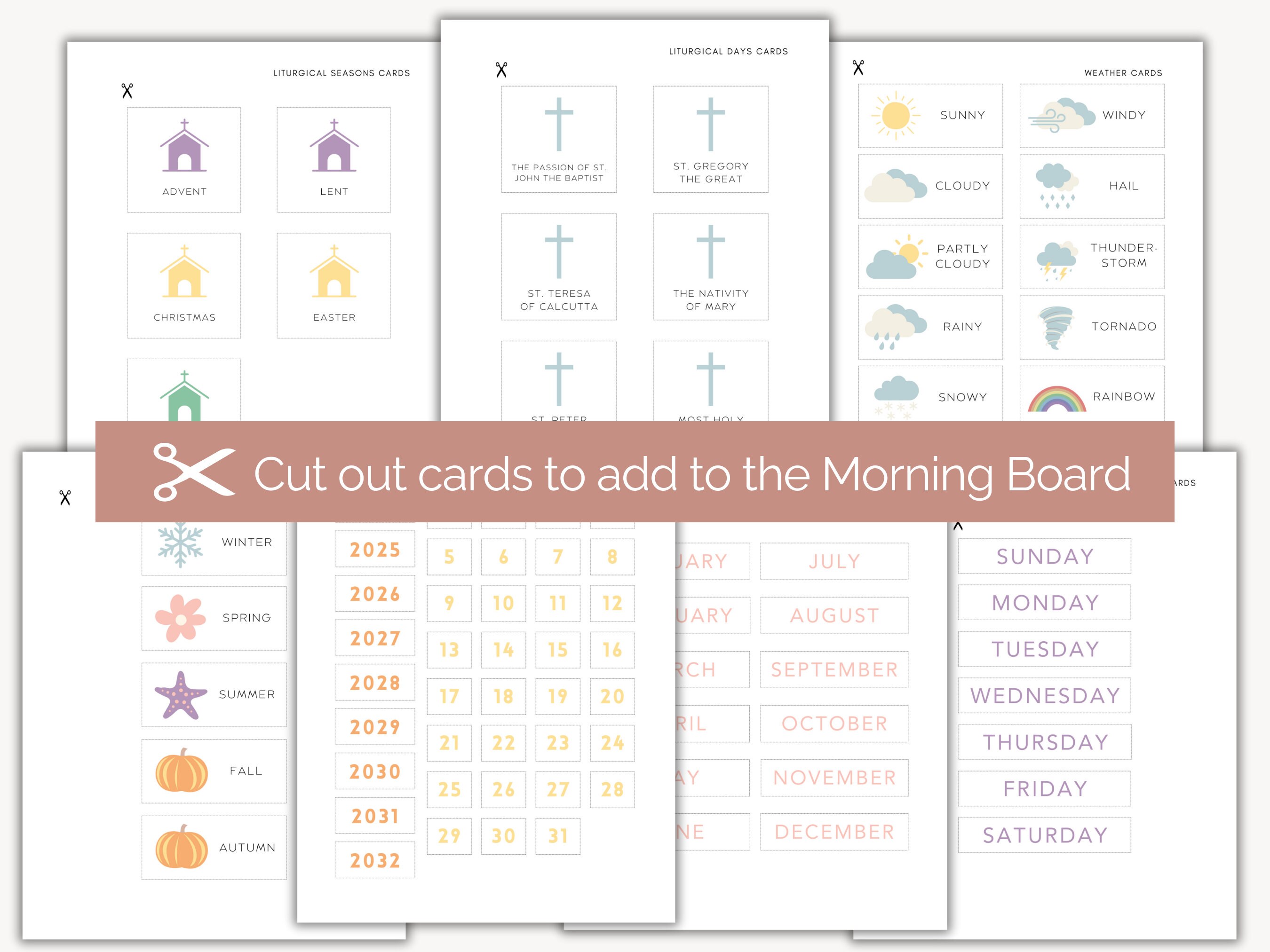 Catholic Morning Board | Daily Calendar | Homeschool Printable | Circle ...
