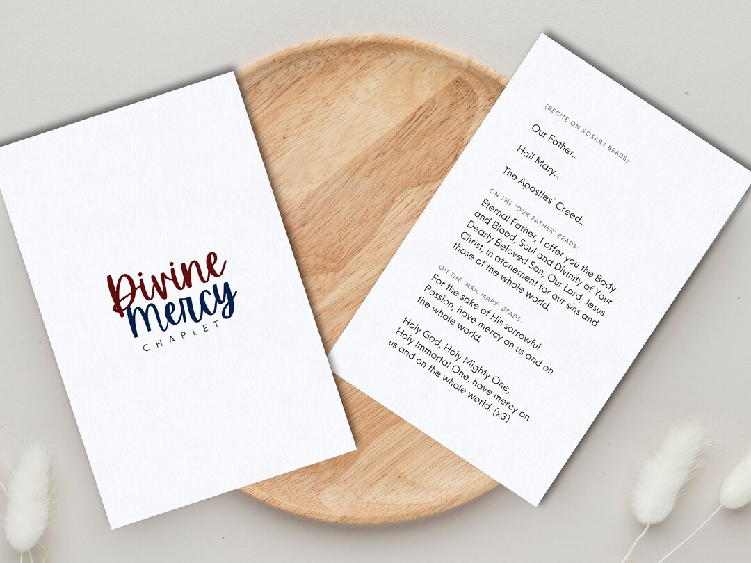 Chaplet of Divine Mercy Printable Catholic Prayer Card St. Faustina ...