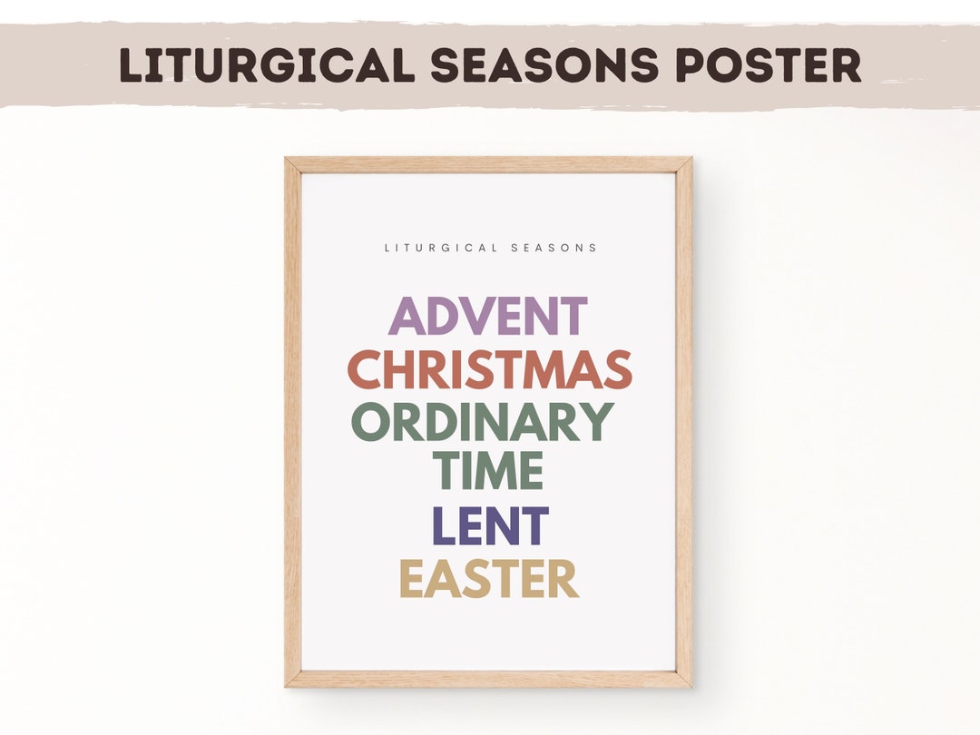 Liturgical Seasons Poster, Catholic Printable, Back to School, Catholic ...