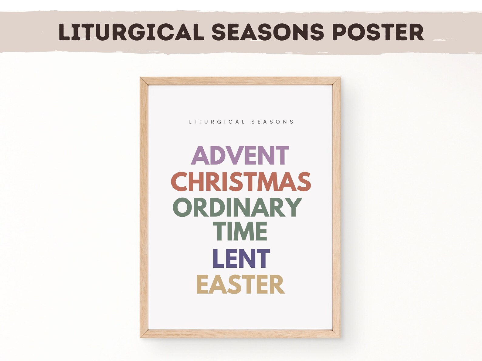 Liturgical Seasons Poster, Catholic Printable, Back to School, Catholic ...