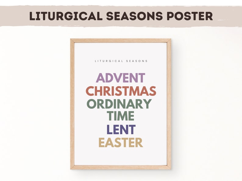 Liturgical Seasons Poster, Catholic Printable, Back to School, Catholic ...
