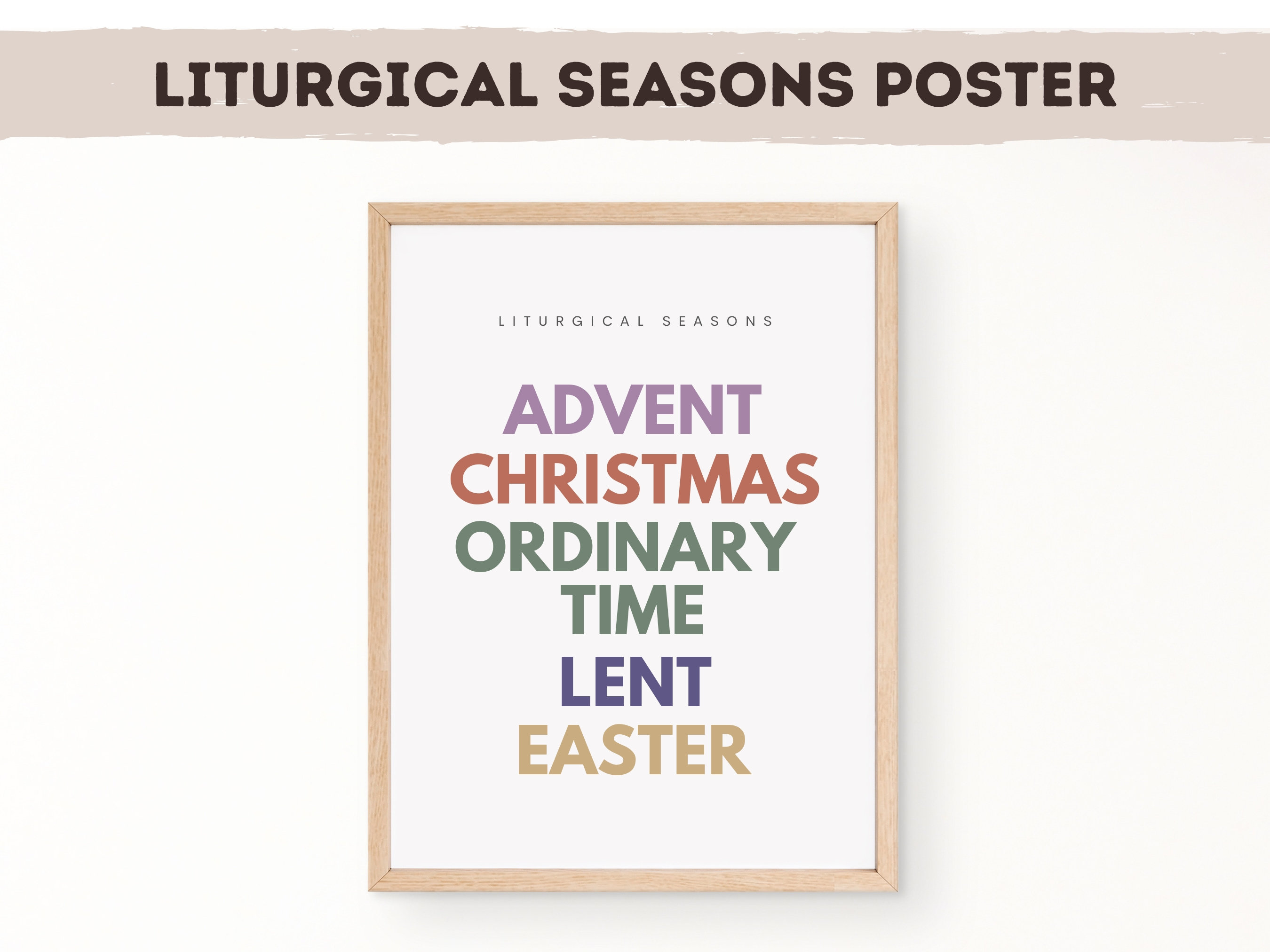 Liturgical Seasons Poster, Catholic Printable, Back to School, Catholic ...