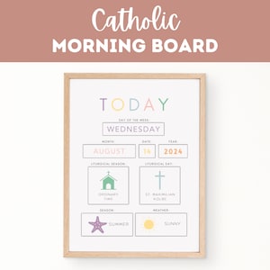 Catholic Morning Board | Daily Calendar | Homeschool Printable | Circle ...