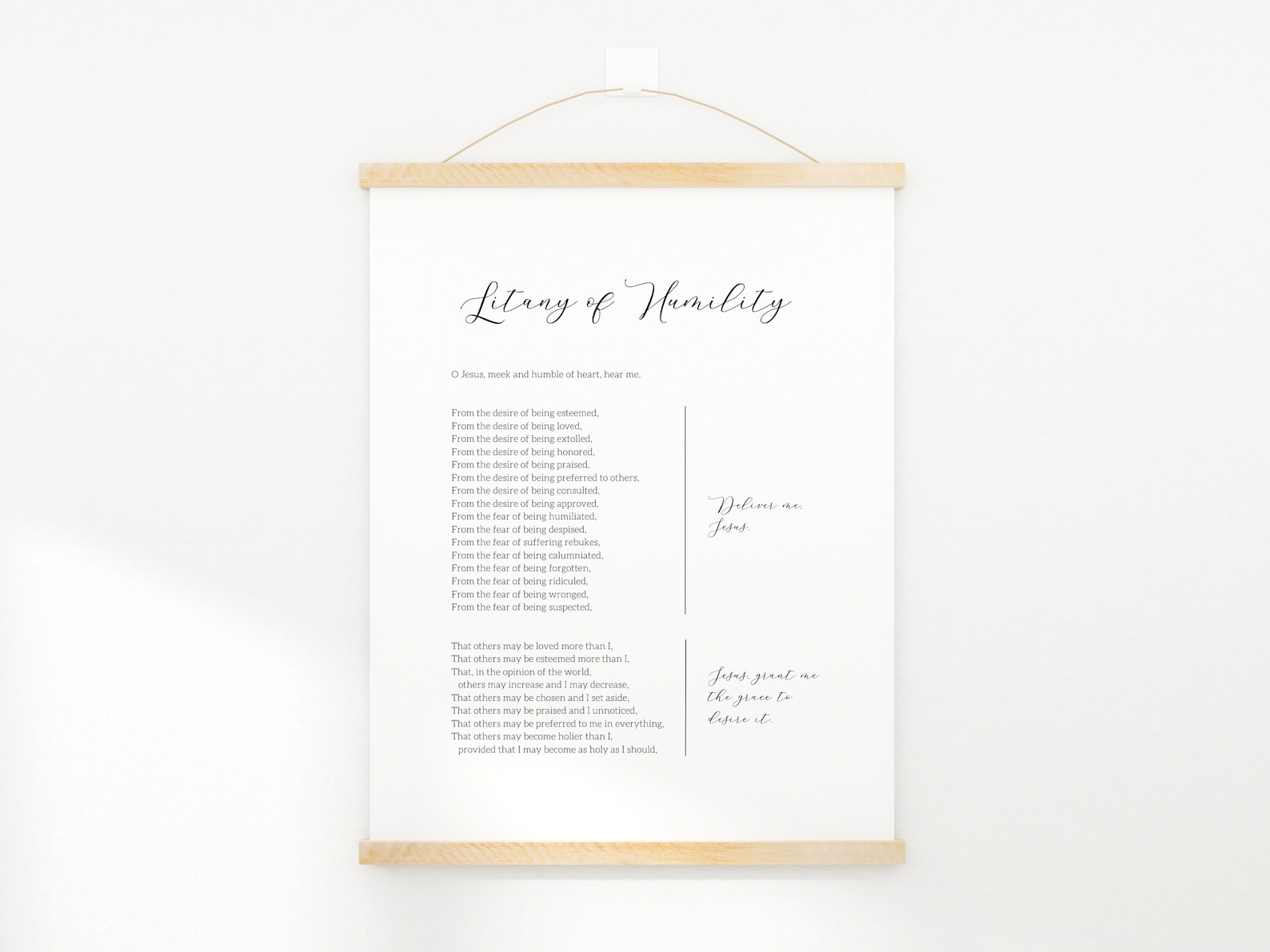 Litany of Humility Printable, Catholic Prayer Print, Homeschool Poster ...