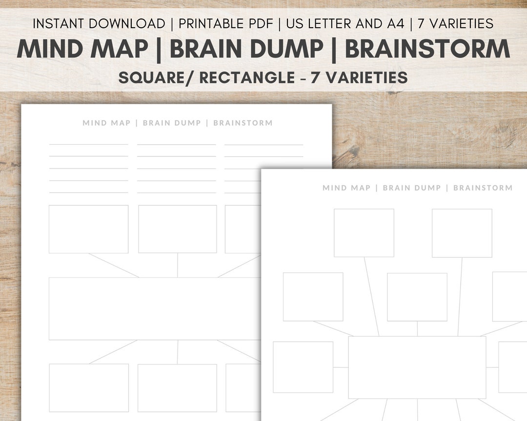 Mind Map, Brain Dump, Brainstorm, Ideas, Creativity, Thoughts Chart, 7 ...