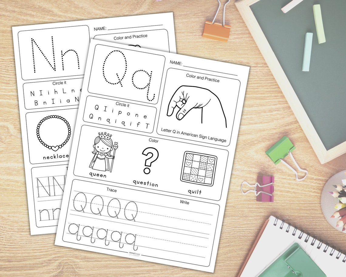 ABC Worksheets, Alphabet Printable, A-Z, Letters, US Letter Size ...