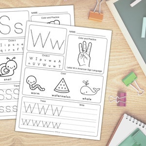 ABC Worksheets, Alphabet Printable, A-Z, Letters, US Letter Size ...