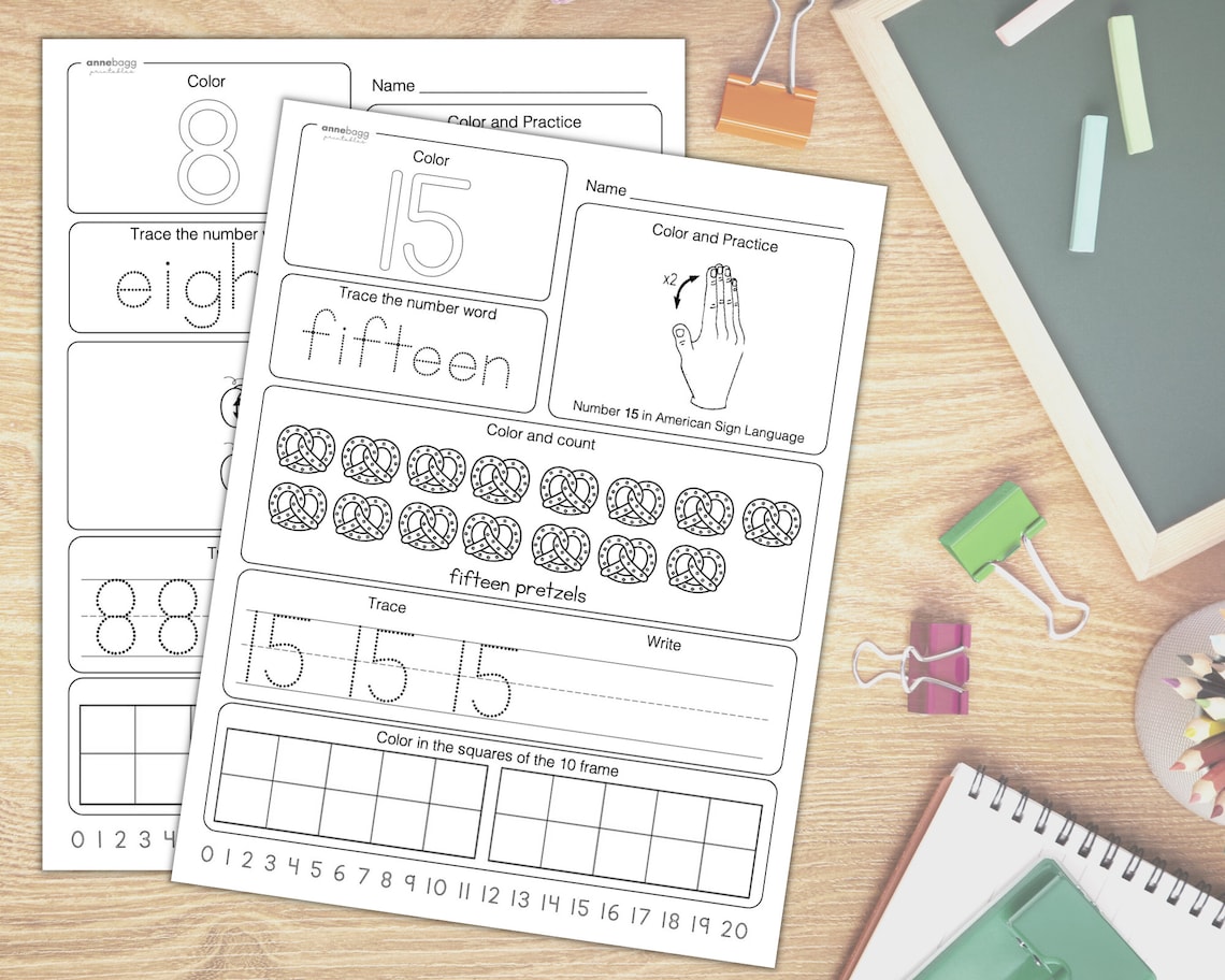 Number Worksheets, 0-20 Printables, ASL Numbers, Counting, 10 Frames ...