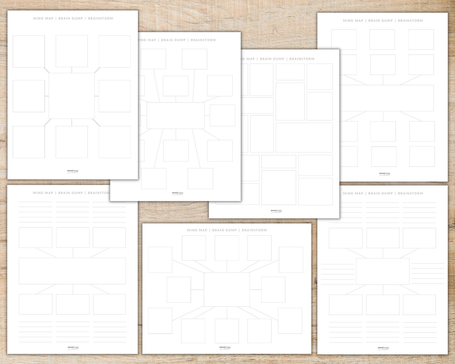 Mind Map, Brain Dump, Brainstorm, Ideas, Creativity, Thoughts Chart, 7 ...