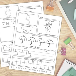 Number Worksheets, 0-20 Printables, ASL Numbers, Counting, 10 Frames ...