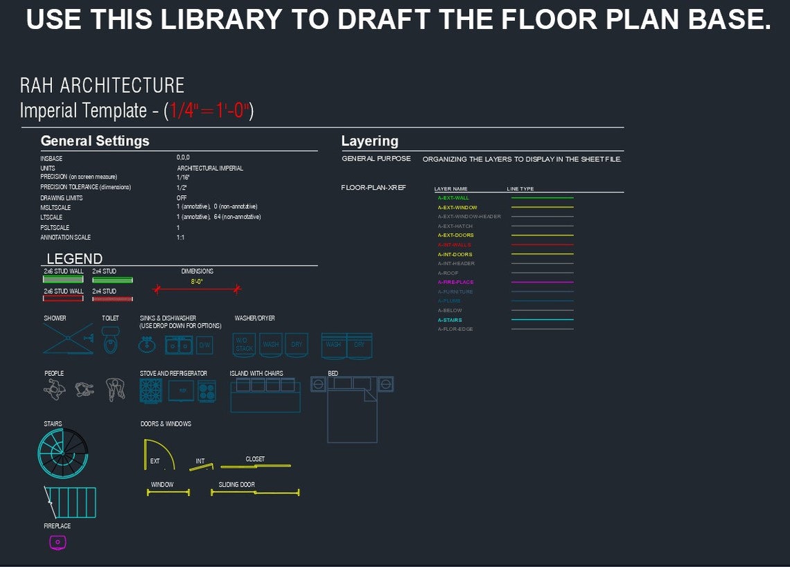 Autocad Residential Master Plan Set Template - Etsy