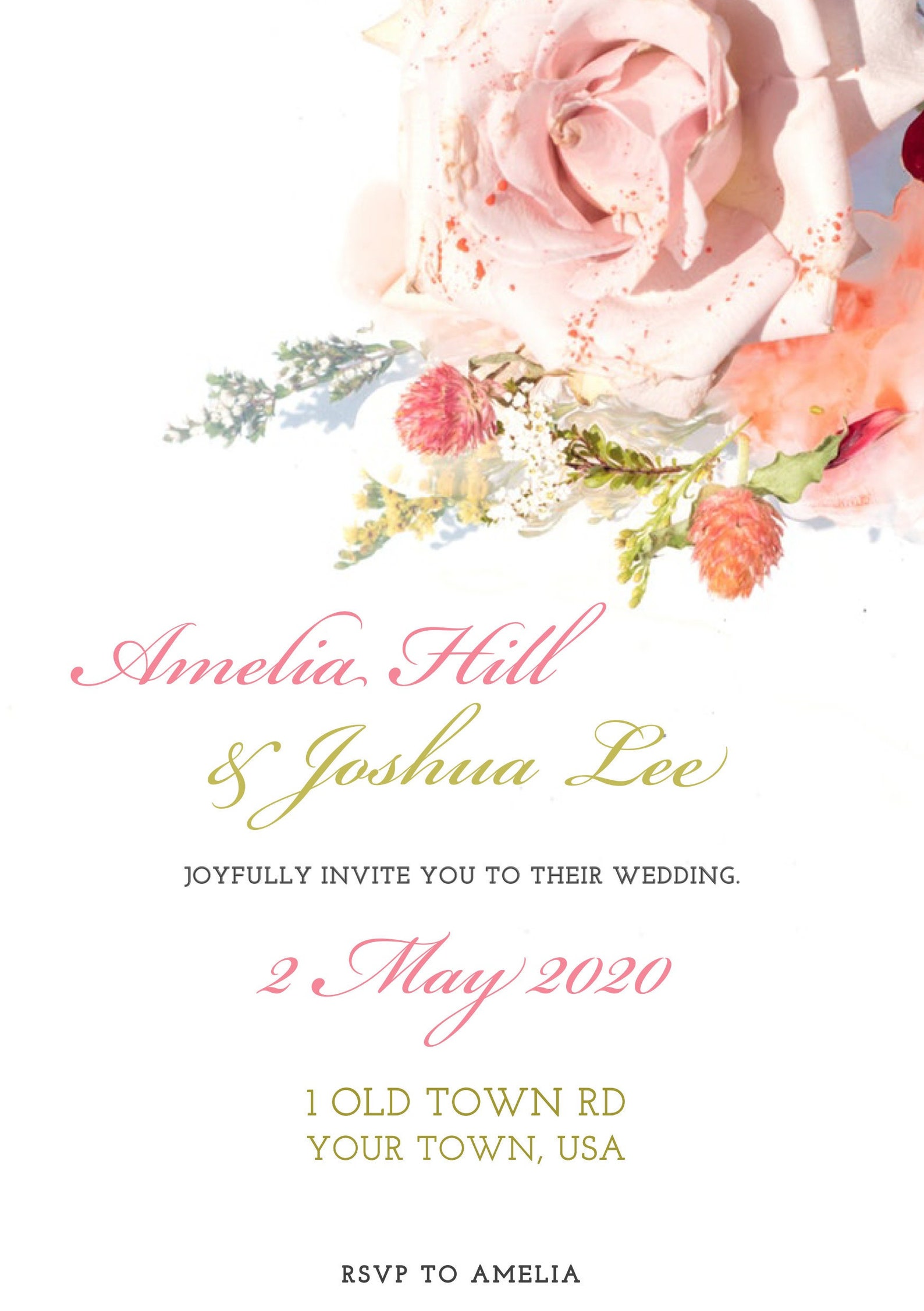 Romantic Rose Invitation - Etsy