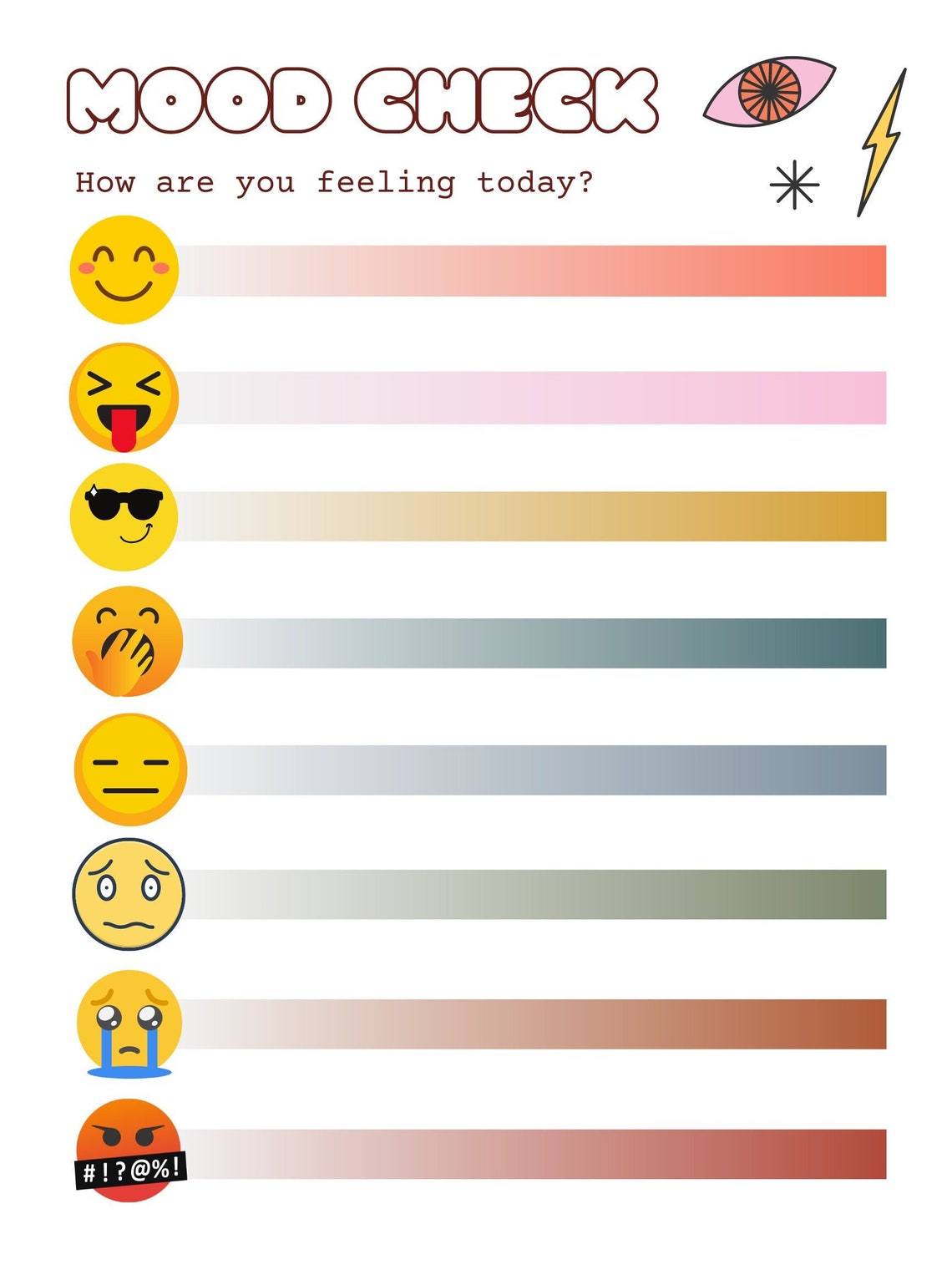 Mood / Temperature Check Printable 18x24 Poster for Kids, Students ...
