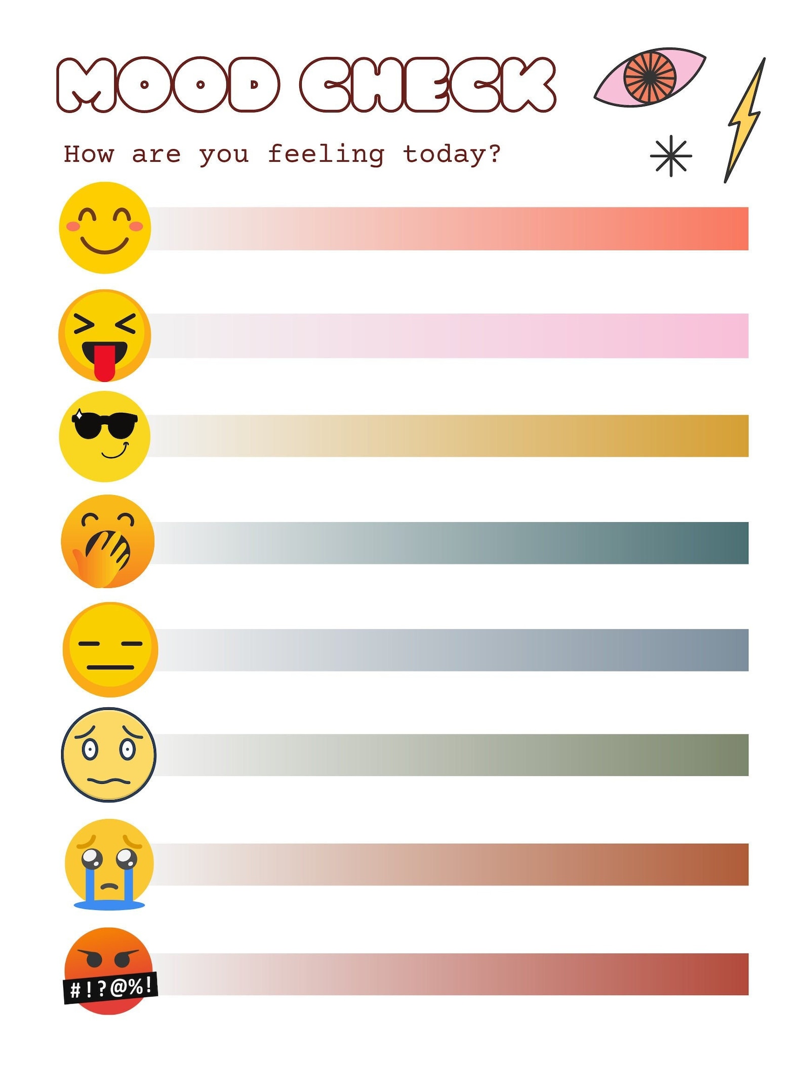 Mood / Temperature Check Printable 18x24 Poster for Kids, Students ...