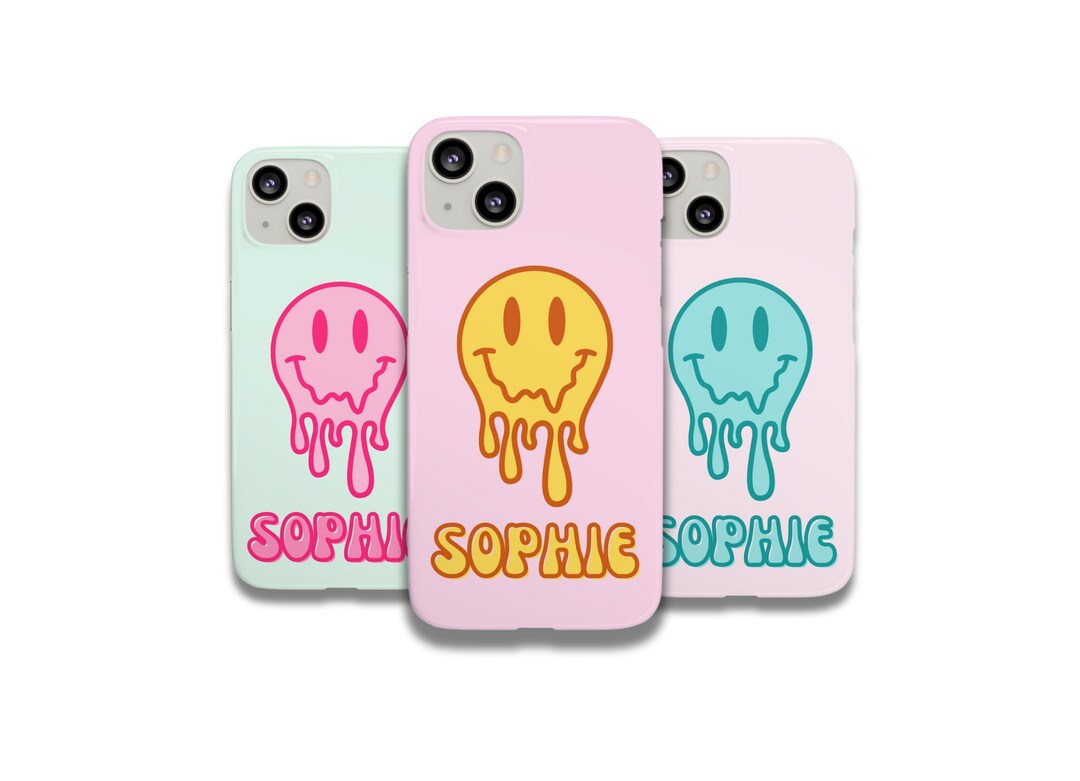 Personalized Preppy Phone Case Melting Smiley Trendy iPhone - Etsy