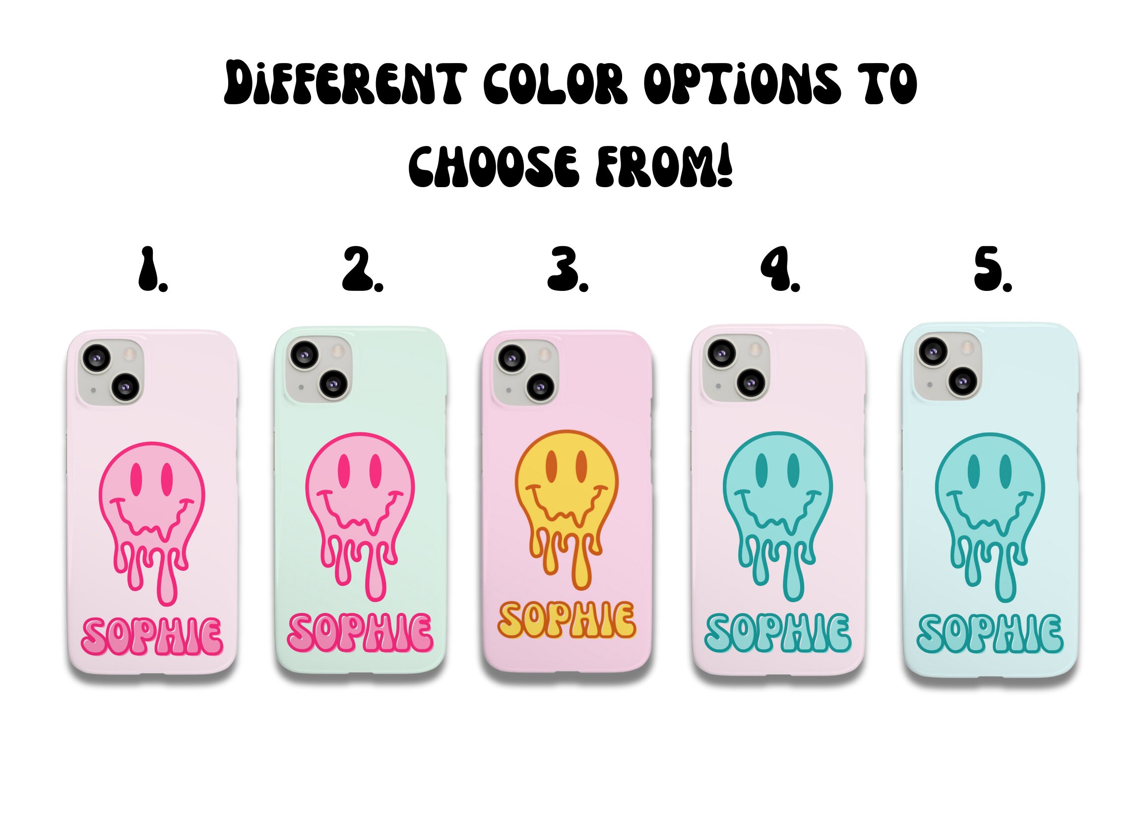 Personalized Preppy Phone Case Melting Smiley Trendy iPhone - Etsy