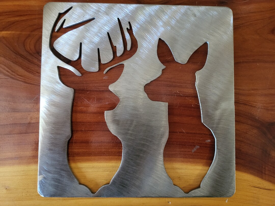 Buck and Doe Silhouette Metal Stencil , Wood Router, Painting, Wood ...