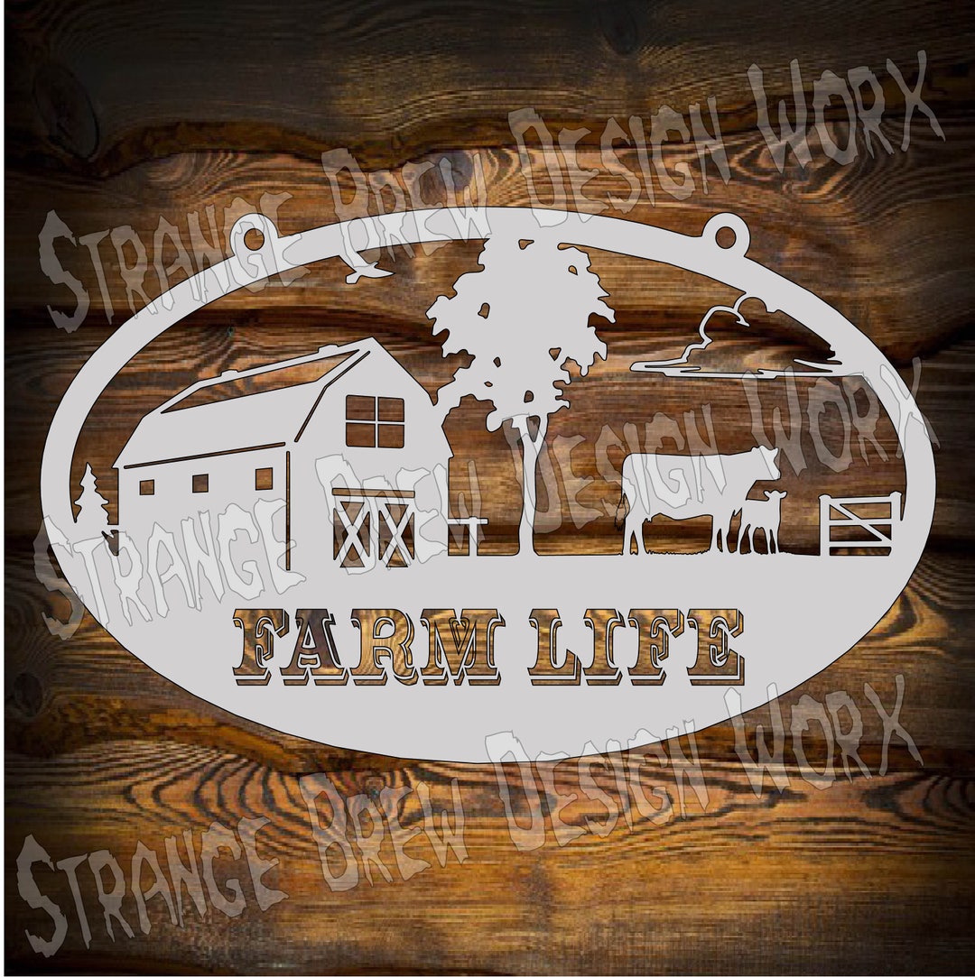 Oval Farm Sign DXF File Svg / Png / Pdf / Eps / Ai File Cnc Plasma ...
